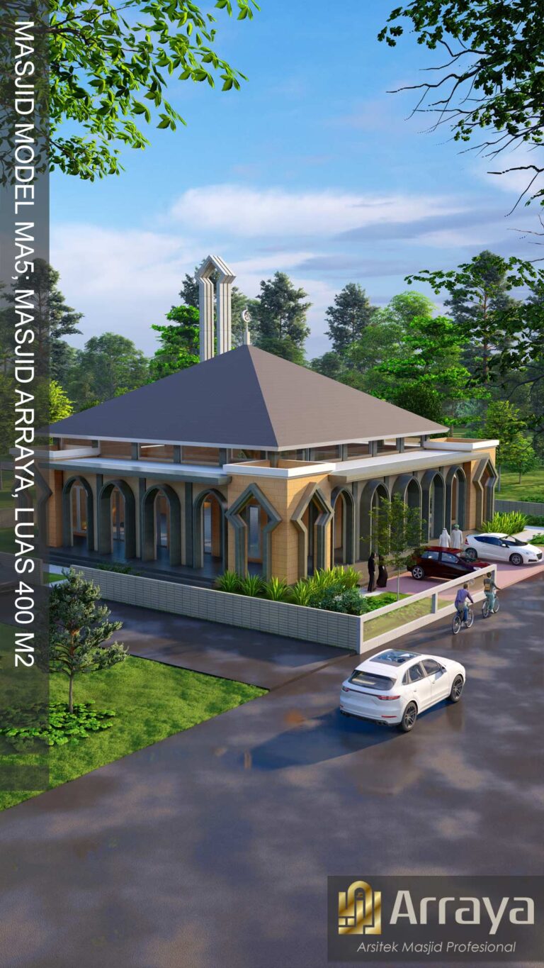 Masjid Model MA5: Masjid luas total 400m2 Atap Limas dengan Biaya ...